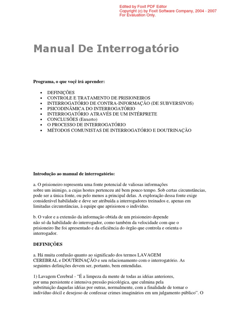 Manual Interrogatório | PDF | Informação | Polícia