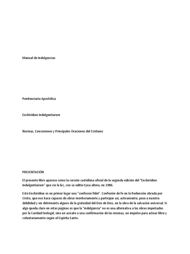 Manual De Indulgencias Pdf Indulgencia Iglesia Católica