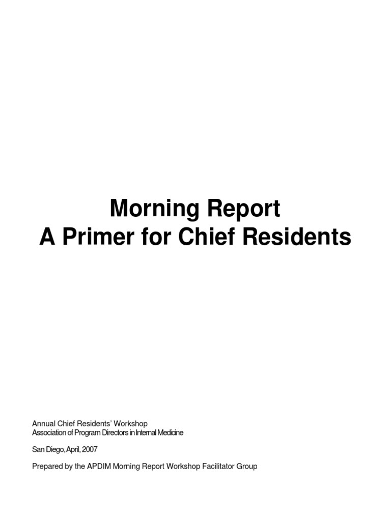 Morning Report Common Handout | PDF | Evidence Based Medicine | Teachers