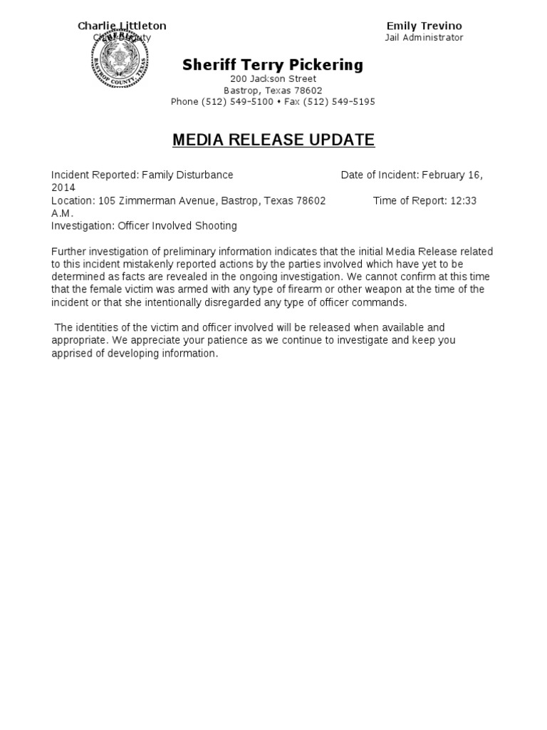 Yvette Smith Shooting - Police Statement 2 | PDF