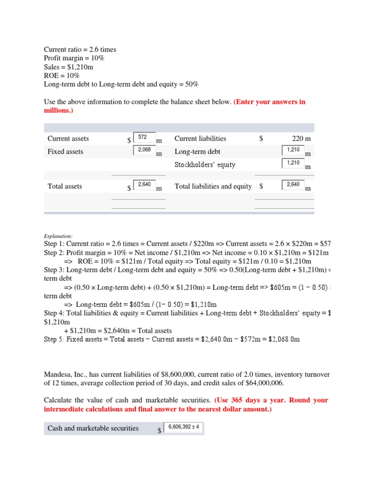Managerial Finance For Ratio Analysis | PDF | Equity (Finance ...