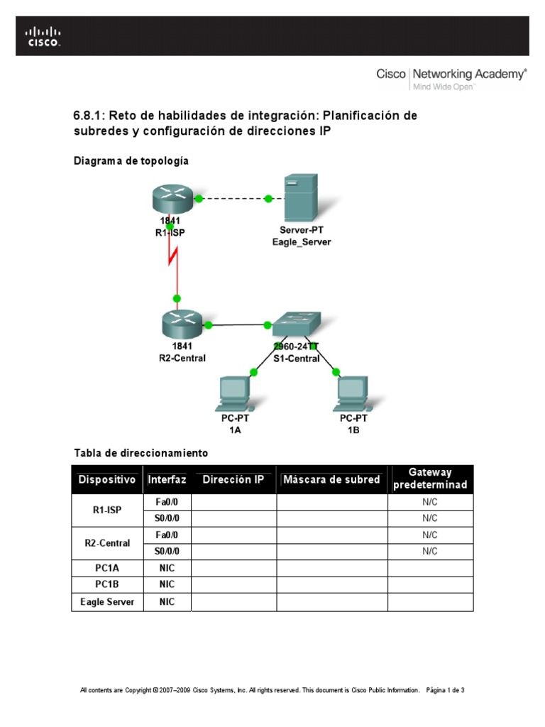 Planificación de Subredes y Configuración de Direcciones IP | PDF | Dirección IP | Enrutador ...
