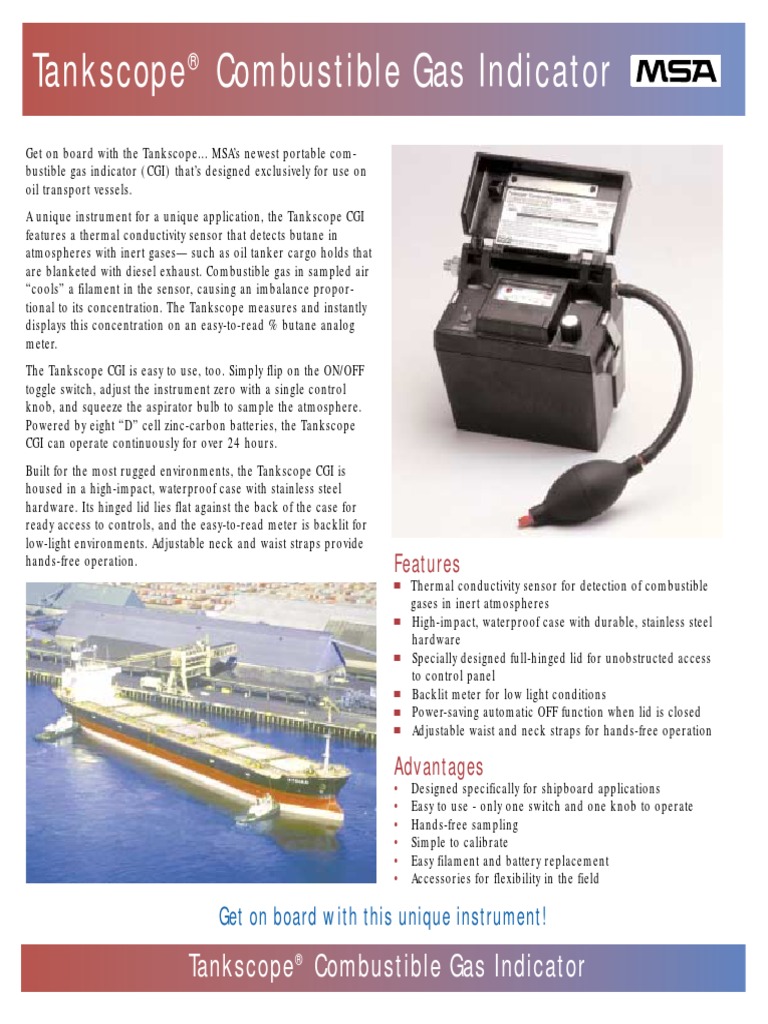 Tankscope Combustible Gas Indicator Datasheet | PDF | Incandescent ...