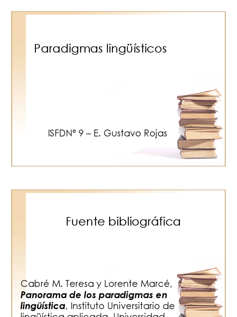 Paradigmas Linguisticos | PDF | Paradigma | Lingüística