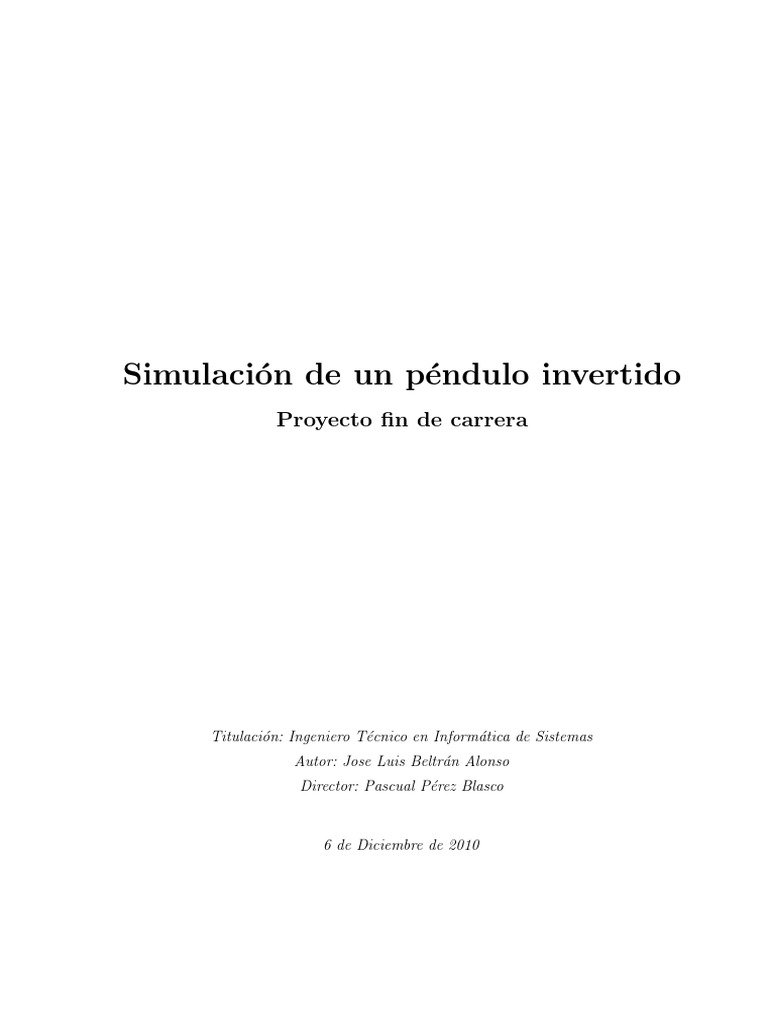 Pendulo Invertido | PDF | Enseñanza de matemática | Análisis matemático