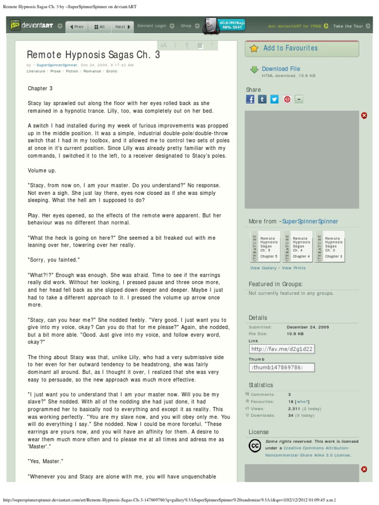 Remote Hypnosis Sagas Ch. 3 by SuperSpinnerSpinner On DeviantART | PDF ...