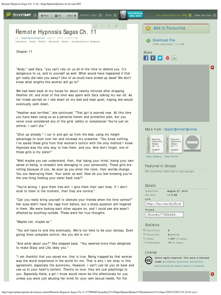 Remote Hypnosis Sagas Ch. 11 by SuperSpinnerSpinner On DeviantART | PDF ...