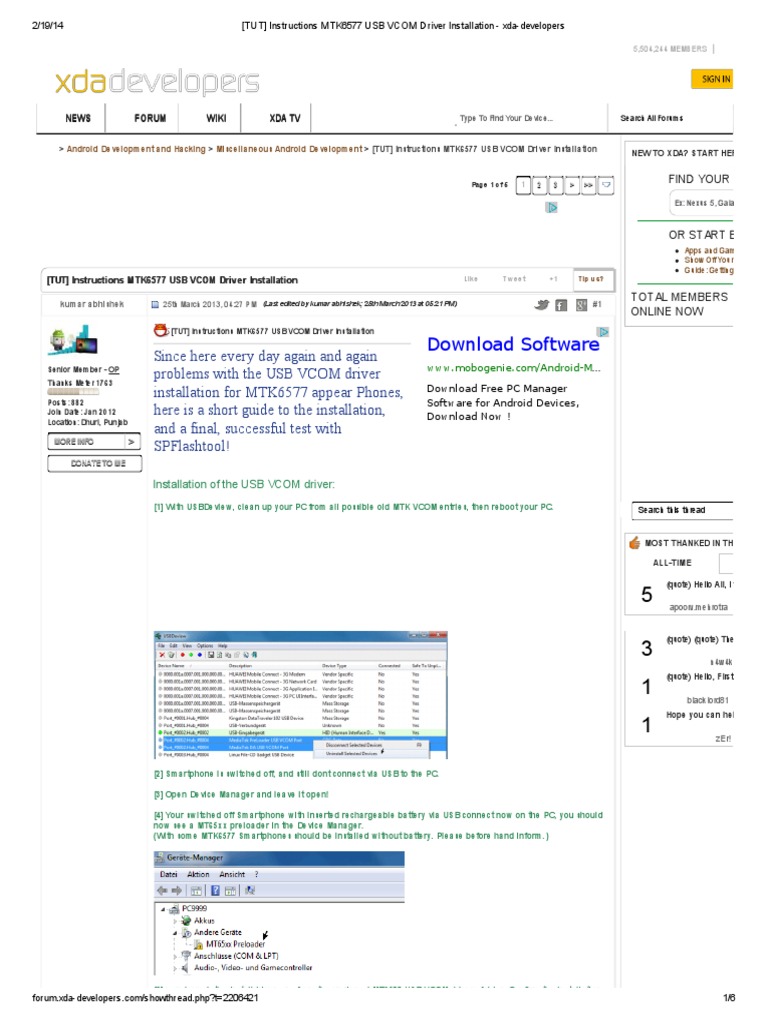MTK6577 USB VCOM Driver Installation - Xda-Developers | PDF | Android (Operating System) | Usb