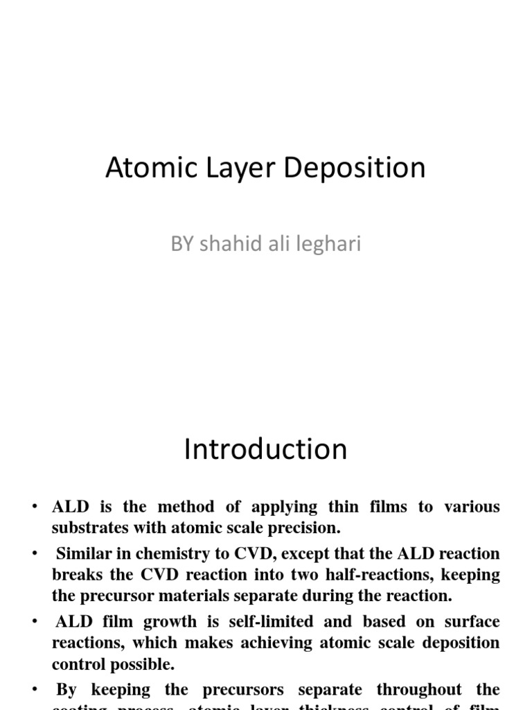 Atomic Layer Deposition Guide | PDF | Semiconductors | Condensed Matter