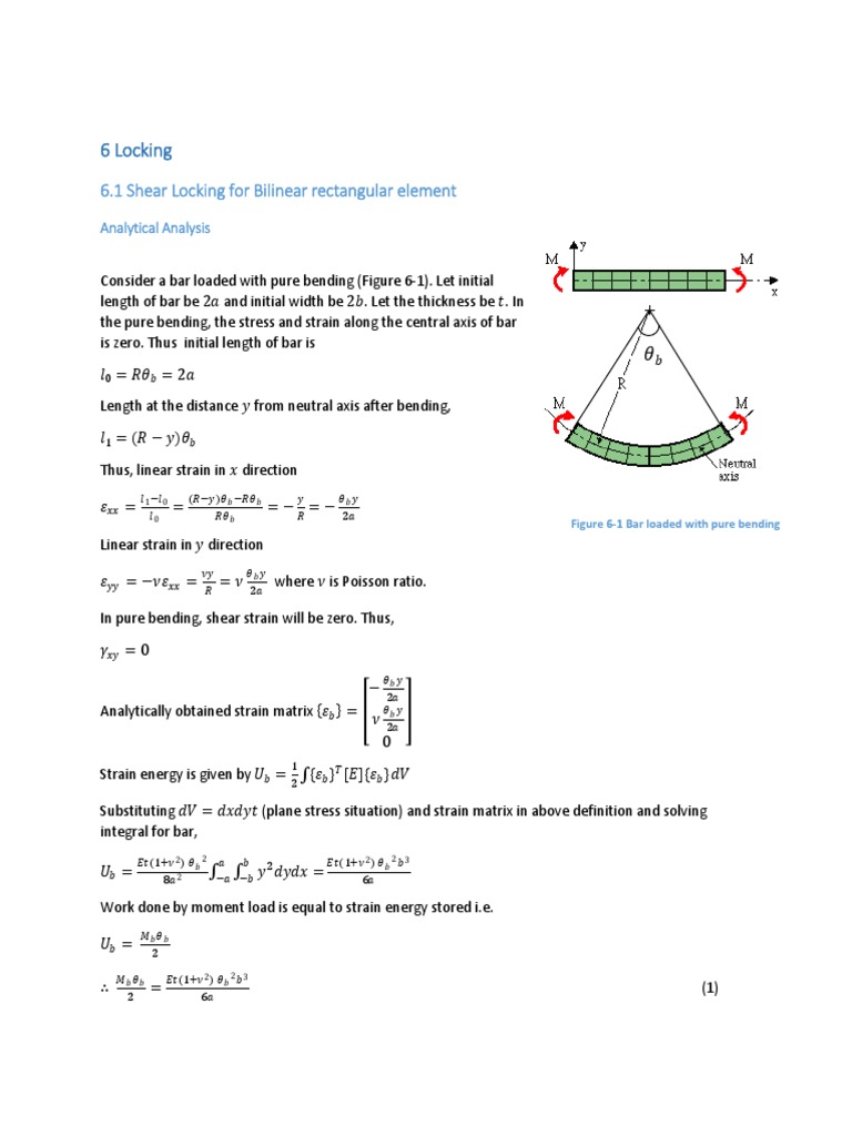 Shear locking bilinear element | PDF | Deformation (Mechanics) | Bending