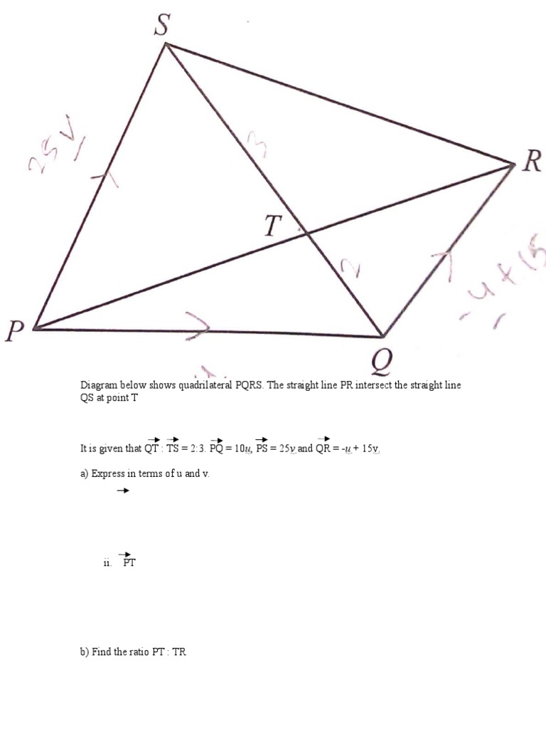 Diagram Below Shows Quadrilateral PQRS. The Straight Line PR Intersect ...
