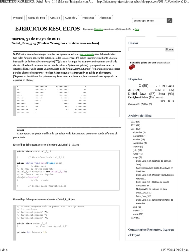 Ejercicio Java: Mostrar Triángulos con Asteriscos | PDF | Programación ...