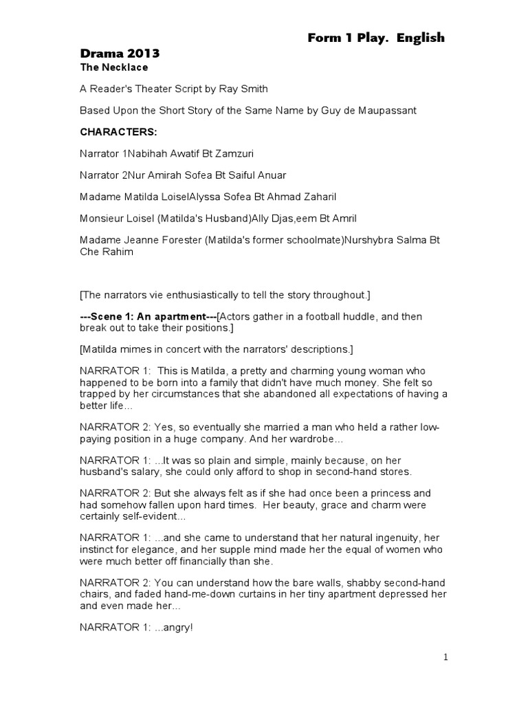 Script The Necklace Adapted 2 | PDF