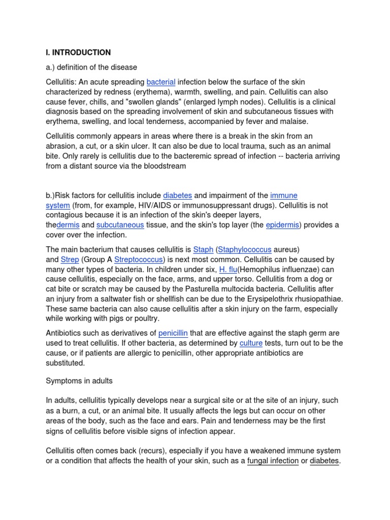 Cellulitis | PDF | Skin | Health Sciences