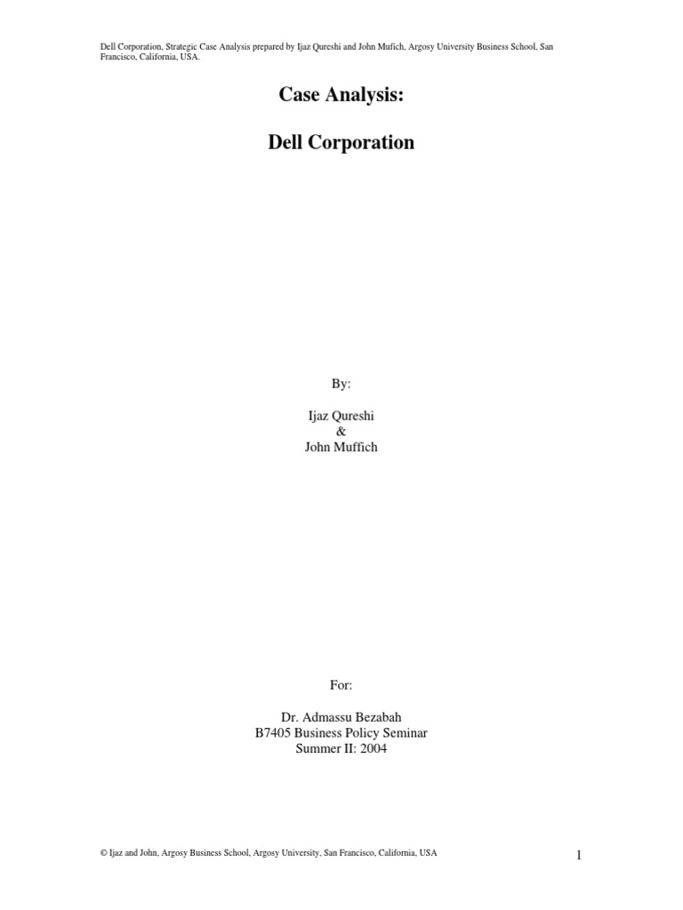 Dell-Strategic Case-Analysis | PDF | Dell | Strategic Management