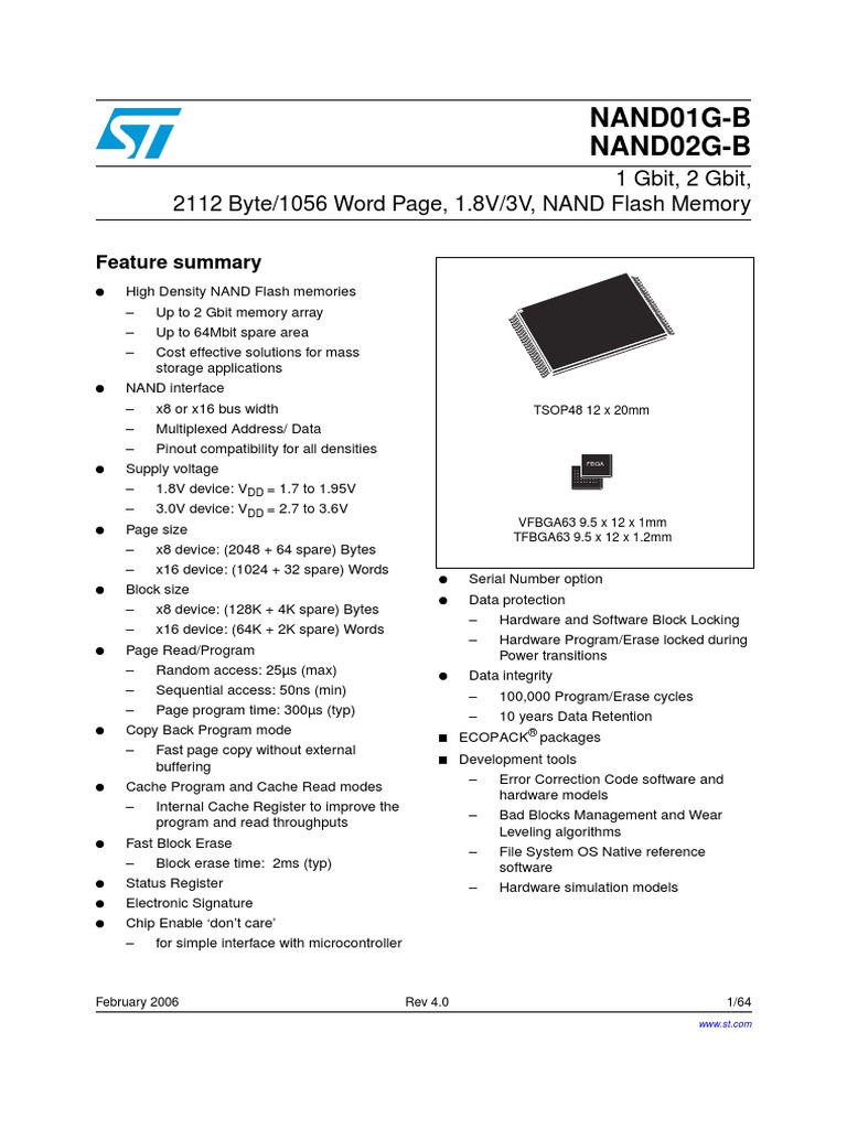 Nand 01 GW 3 B 2 N 6 | PDF | Flash Memory | Input/Output