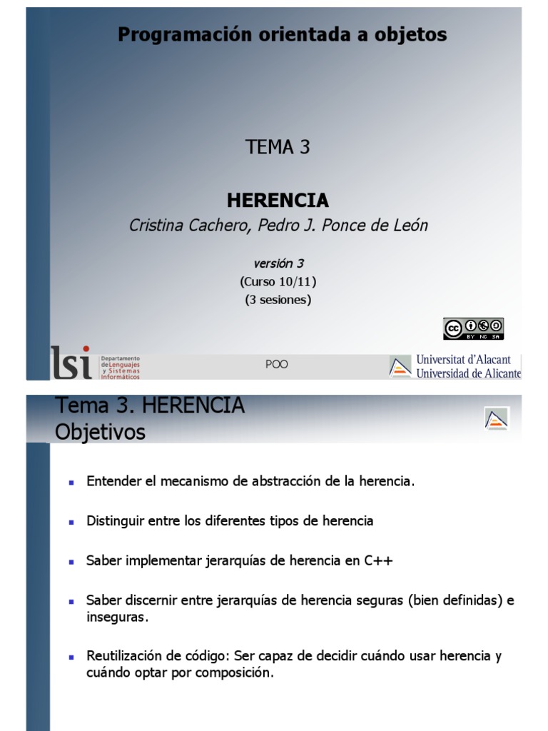 Herencia en Programación Orientada a Objetos | PDF | Herencia ...