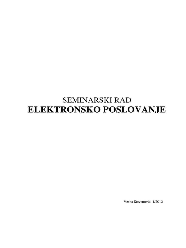 Elektronsko Poslovanje | PDF