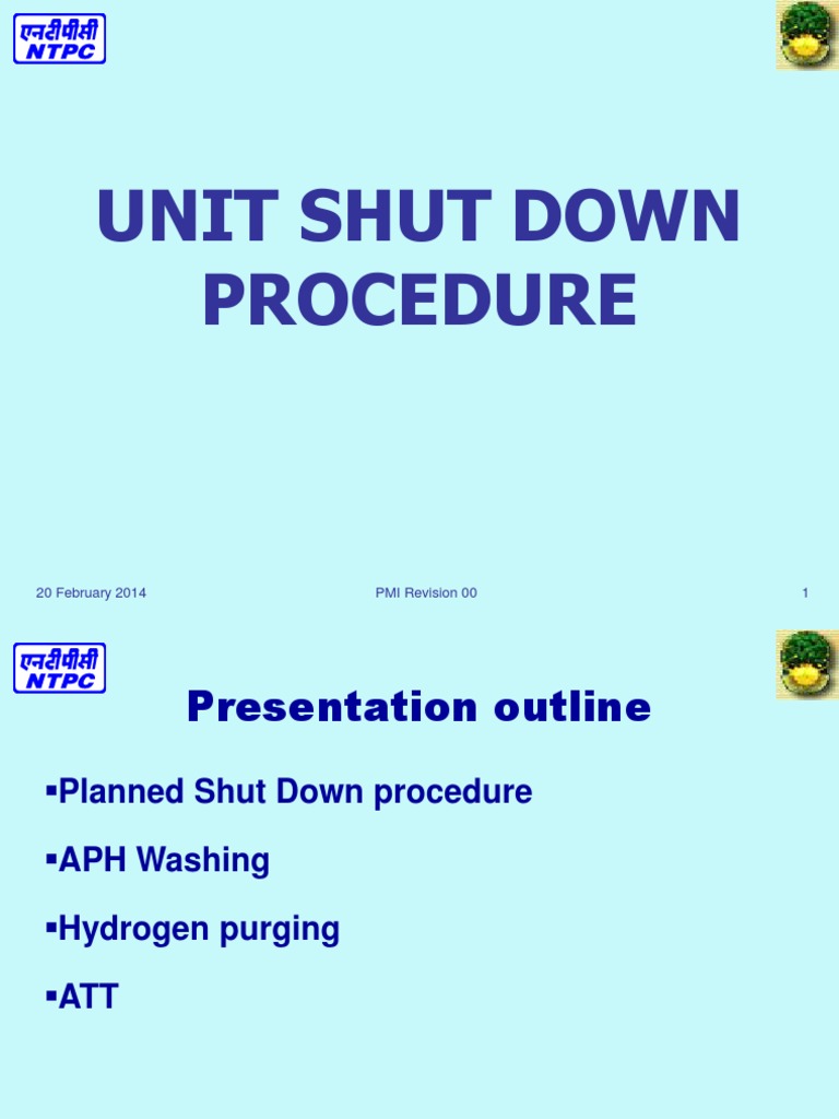 Unit Shut Down Procedure | PDF | Boiler | Valve