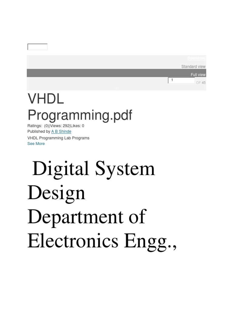 VHDL Programming - PDF: Digital System Design | PDF | Vhdl | Field Programmable Gate Array