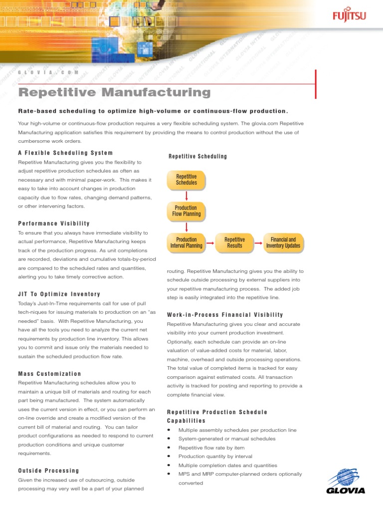Repetitive Manufacturing | PDF | Scheduling (Production Processes ...
