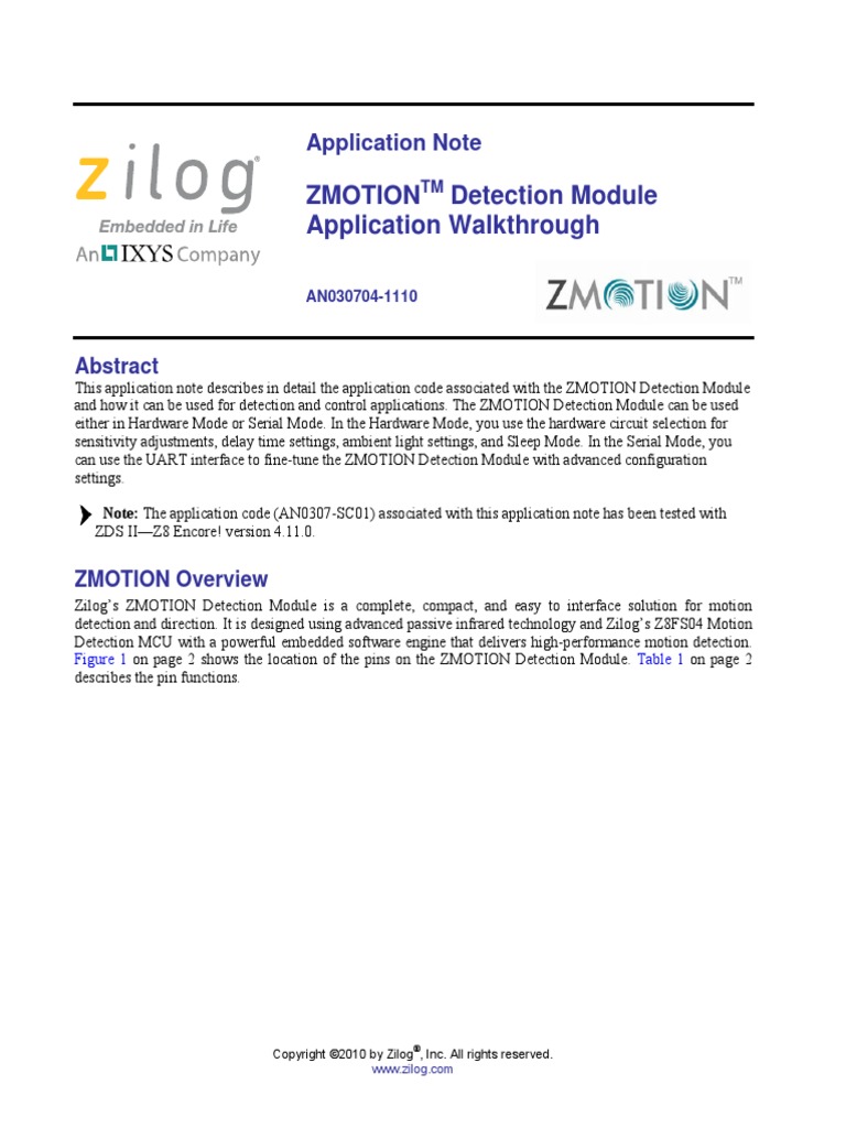 ZMOTION Detection Module Application Walkthrough | PDF | C (Programming ...