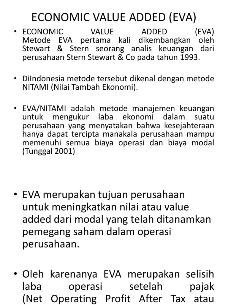 Economic Value Added (Eva) | PDF