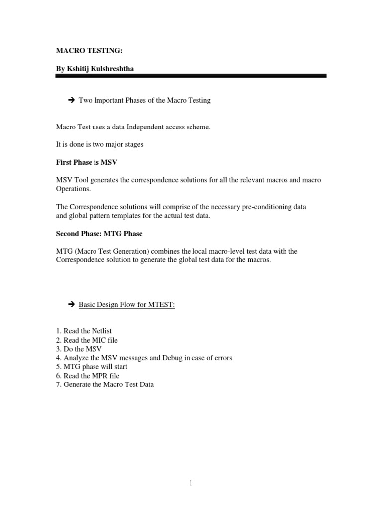 Macro Testing | PDF | Input/Output | Mode (Statistics) Macro Testing | PDF | Input/Output | Mode (Statistics)