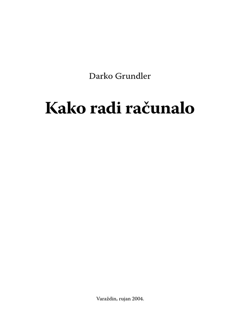 Darko Grundler - Kako Radi Racunar | PDF