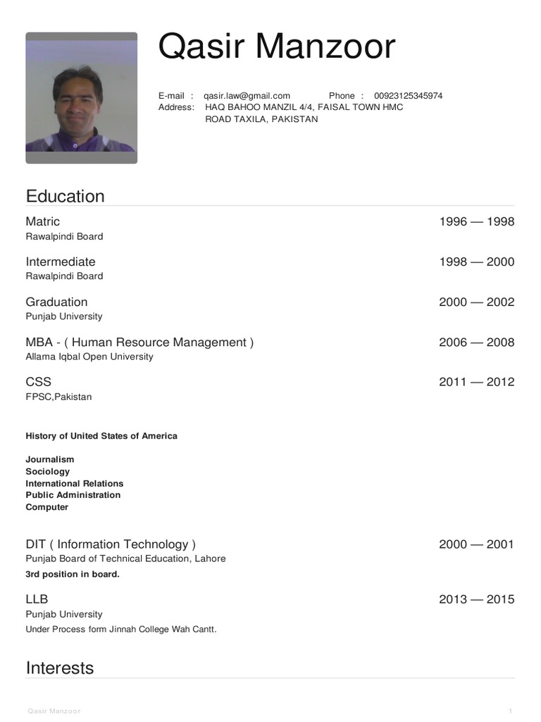 My CV | PDF | Career & Growth | Travel