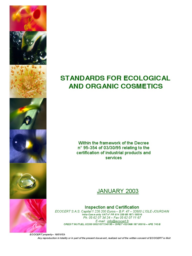 Organic Cosmetics Certification Guide | PDF | Cosmetics | Organic Farming