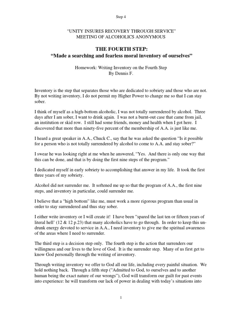 1212and12 Step 4 | Download Free PDF | Alcoholics Anonymous | The Big ...