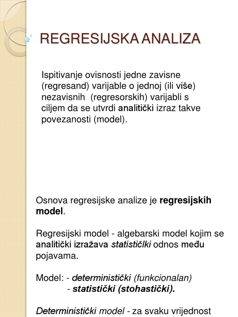 JEDNOSTAVNA LINEARNA REGRESIJA Kraće | PDF