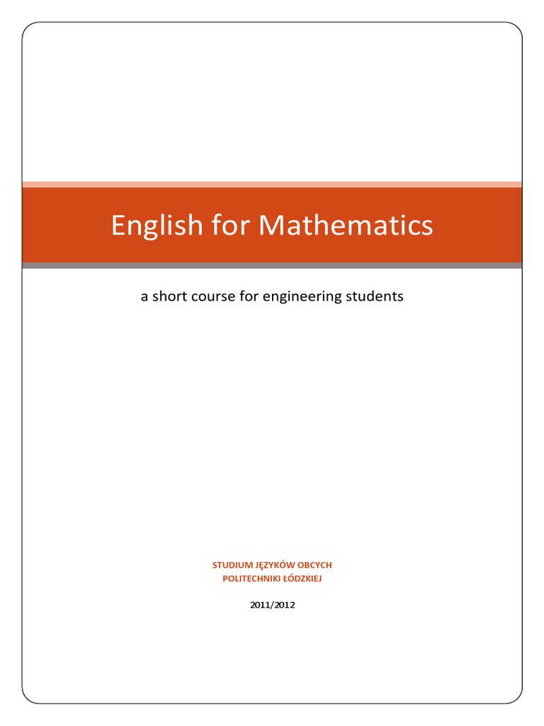 English For Mathematics | PDF | Subtraction | Abstract Algebra