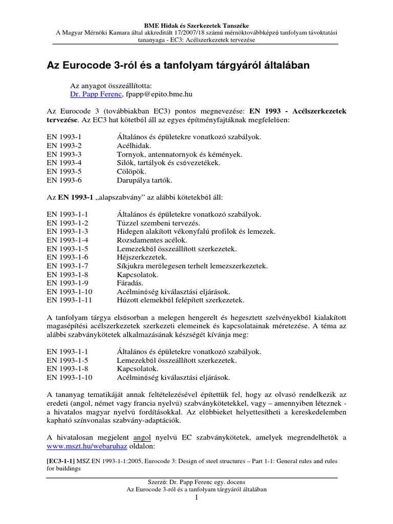 1 Eurocode 3-Ról PDF | PDF