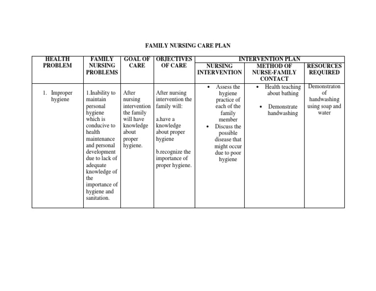 Family Nursing Care Plan | PDF