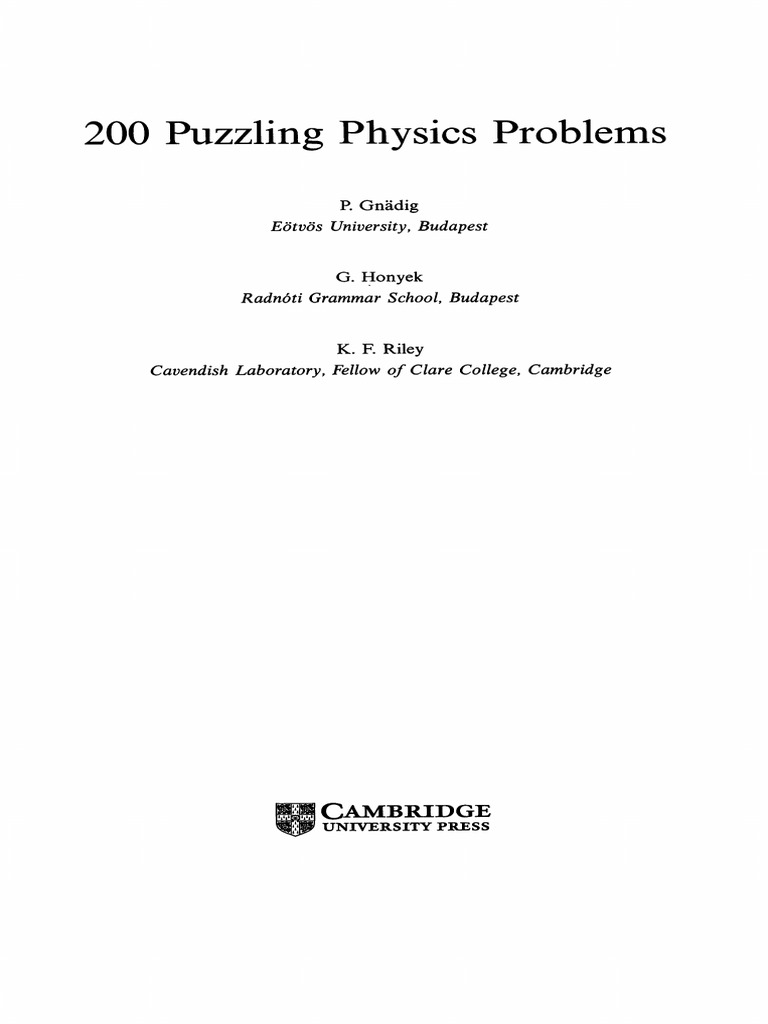 200 Puzzling Physics Problems | PDF