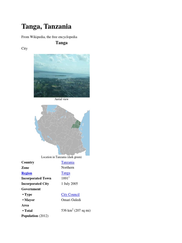 Tanga | PDF | Tanzania | Kenya