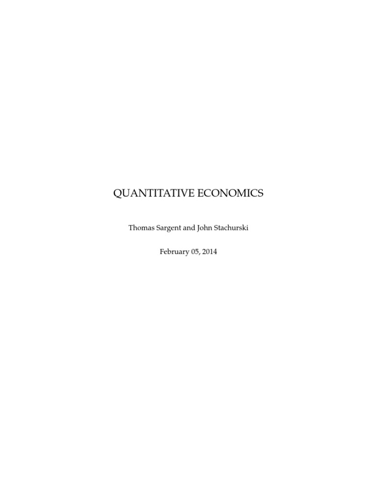 Quant Econ | PDF | Python (Programming Language) | Matlab