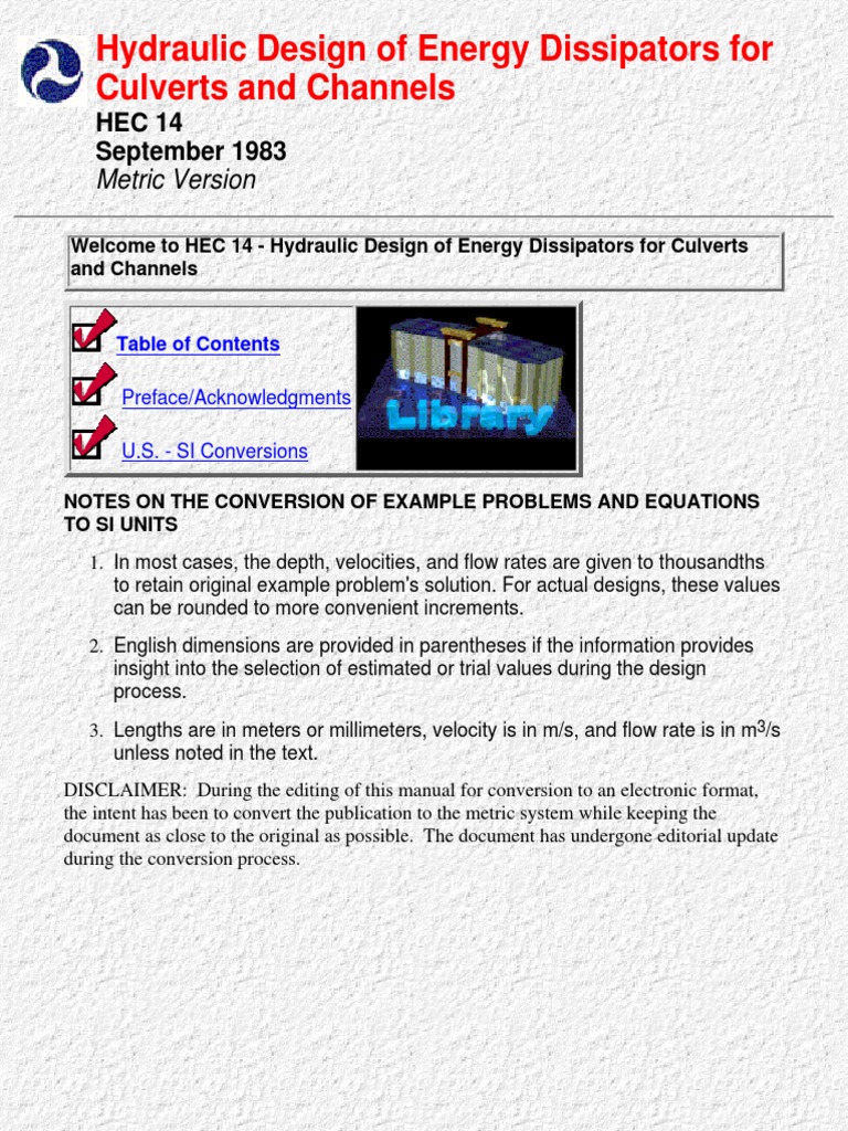Hec 14 SI | PDF | Erosion | Spillway