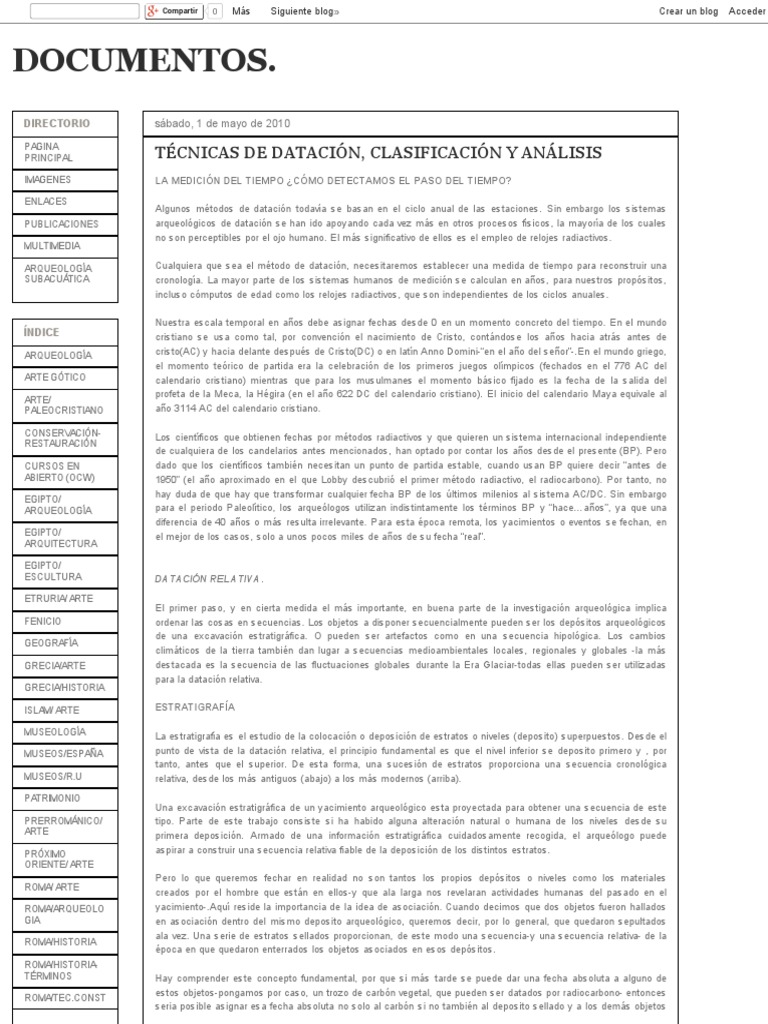 Métodos de Datación en Arqueología | PDF | Datación por radiocarbono ...
