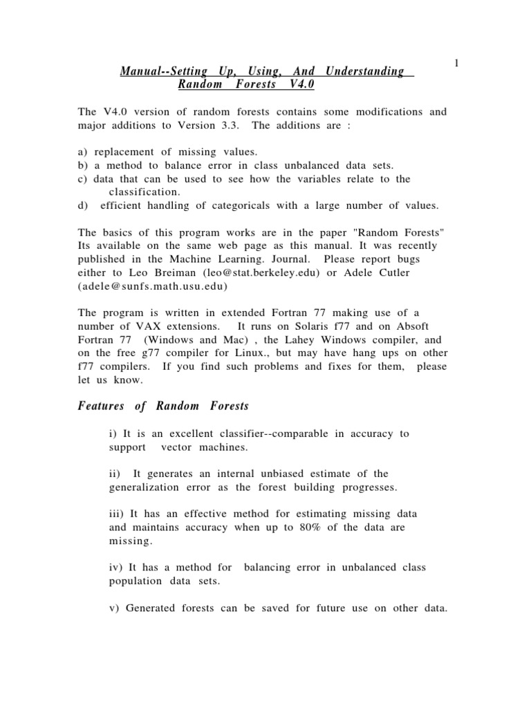 Using Random Forests v4.0 | PDF | Eigenvalues And Eigenvectors ...