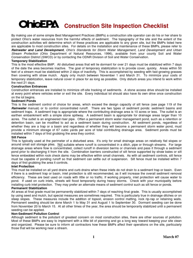 Piping Inspection Checklist | PDF | Surface Runoff | Drainage Basin