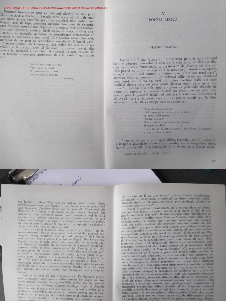 Gana George, Opera Literara A Lui Lucian Blaga, Pp. 147-311. | PDF