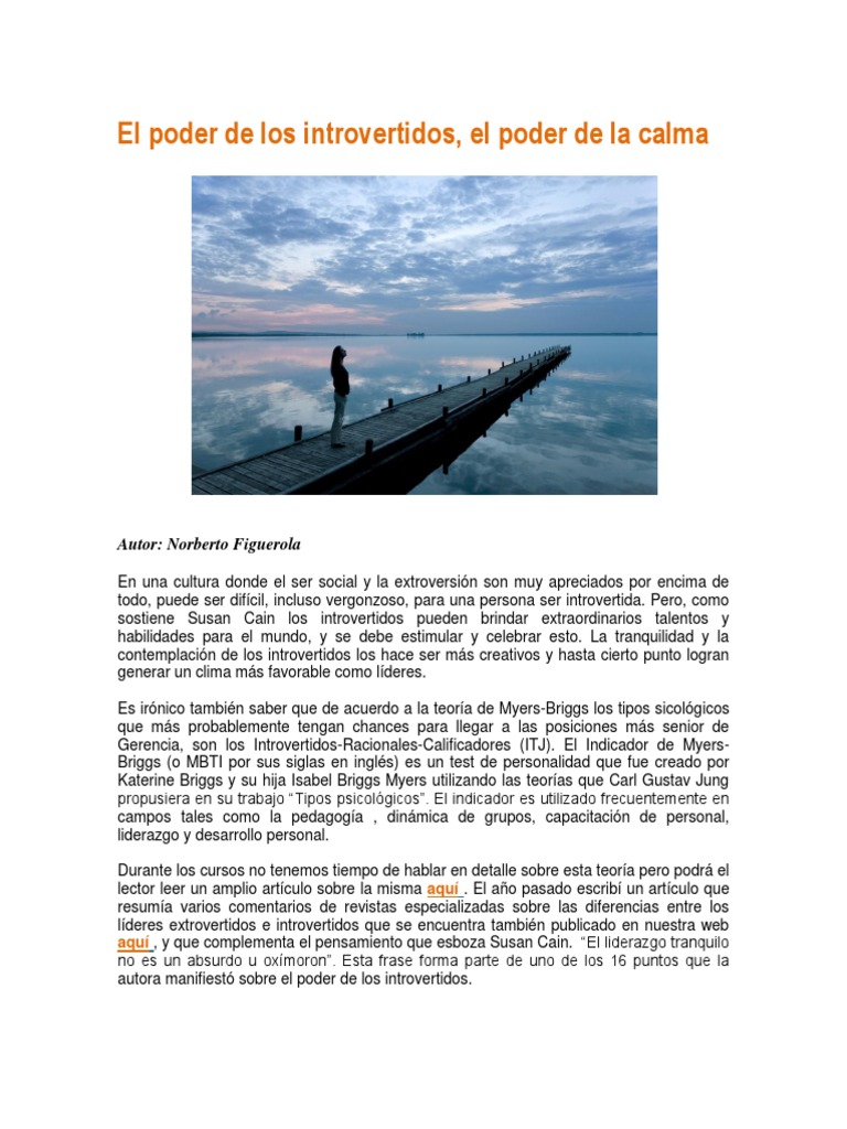 El Poder de Los Introvertidos | PDF | Conceptos psicologicos | Sicología
