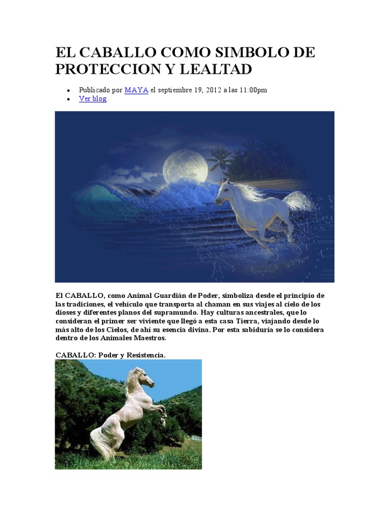Caballo Símbolo de Poder y Libertad | PDF | Dignidad | Caballos