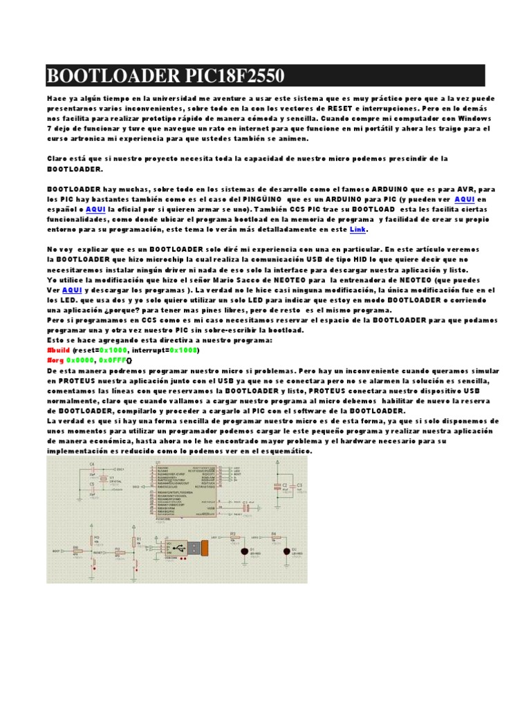 Bootloader Pic18f2550 | PDF | Arranque | Arduino