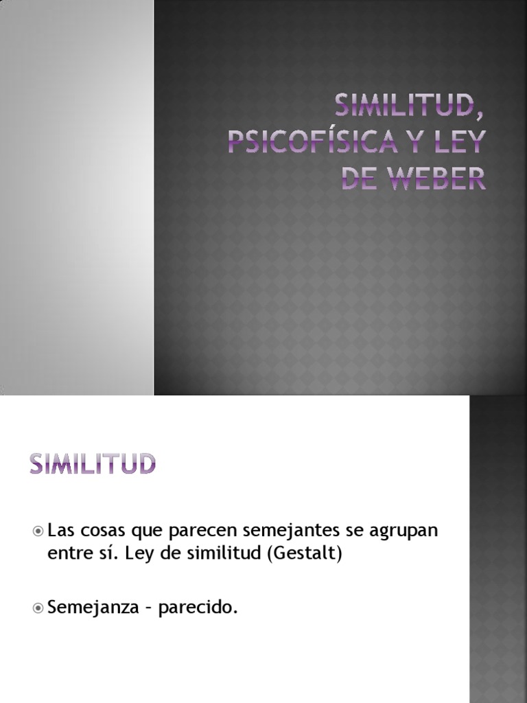 Ley de Weber y Umbral Diferencial | PDF | Percepción | Psique (psicología)