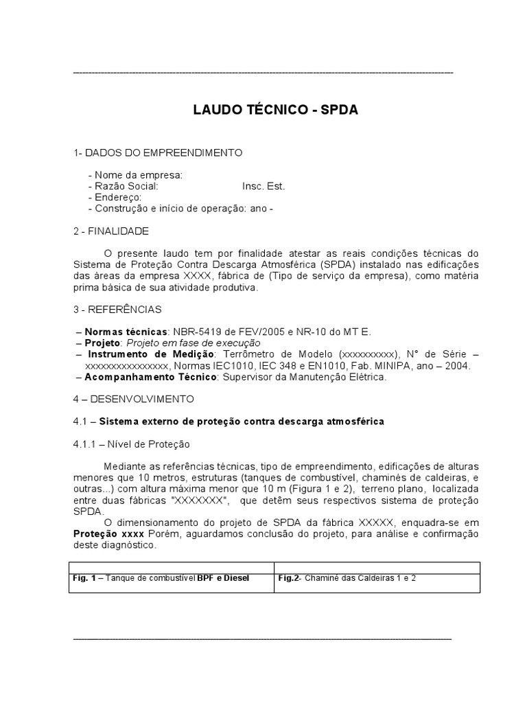 Modelo Laudo SPDA | PDF | Eletromagnetismo | Eletricidade